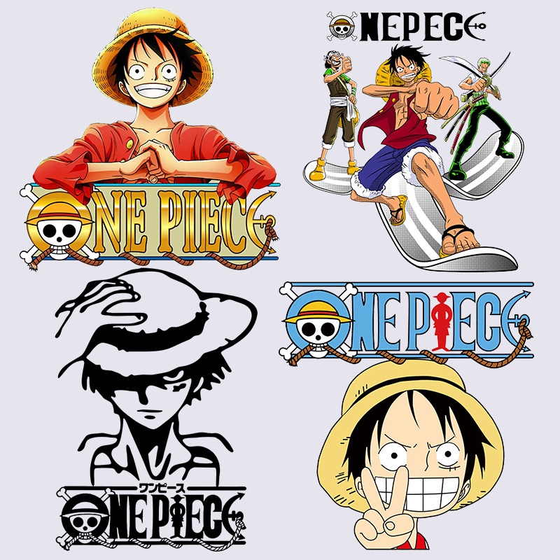 แผ่นรีดร้อนไวนิล พิมพ์ลายการ์ตูนอนิเมะ One Piece Luffy DIY สําหรับตก ...