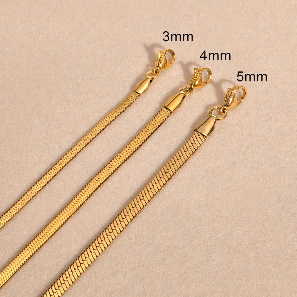 Vnox 3MM 4MM 5MM Blade Chain Necklace,Flat Chain Link Choker Necklace ...