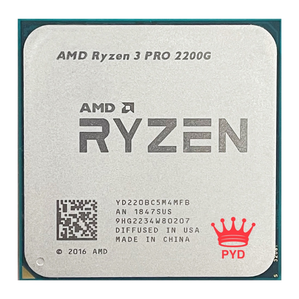 ซ็อกเก็ต AMD Ryzen 3 PRO 2200G R3 PRO 2200G 3.5 GHz Quad-Core CPU 65W ...