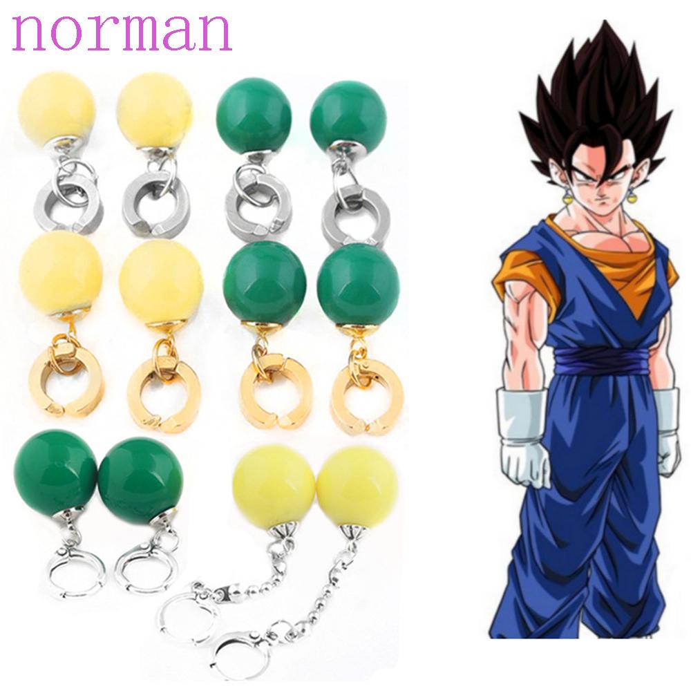 NORMAN 1Pair Cosplay Clip Earrings Green Zamasu Earrings Anime Drop ...
