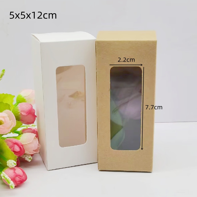 กล่องกระดาษคราฟท์ Pvc ทรงสี่เหลี่ยมผืนผ้า ขนาด 5x5x8 ซม.-5X5X20 ซม. สี ...