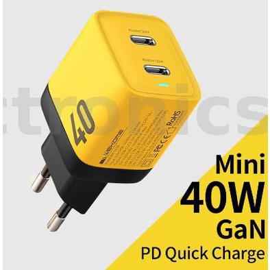 Wekome ที่ชาร์จ USB PD 40W 2 พอร์ต Dual 20W USB-C PD3.0 QC3.0 FCP SCP AFC BC1.2 Apple2.4A PPS ...