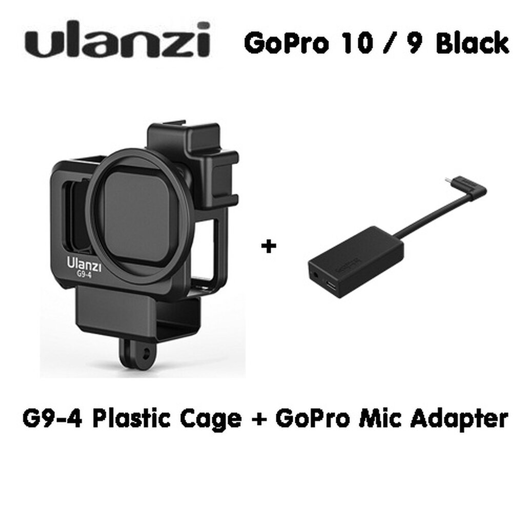 GoPro 12 / 11 / 10 / 9 Ulanzi G9-4 Vlog Plastic Camera Cage + GoPro Mic Adapter เคสพลาสติก ...