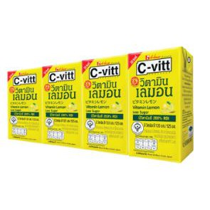 ซี-วิต รสเลมอน ปริมาตรสุทธิ 125ML. ไซส์ 4กล่อง เครื่องดื่มวิตามินซี ...