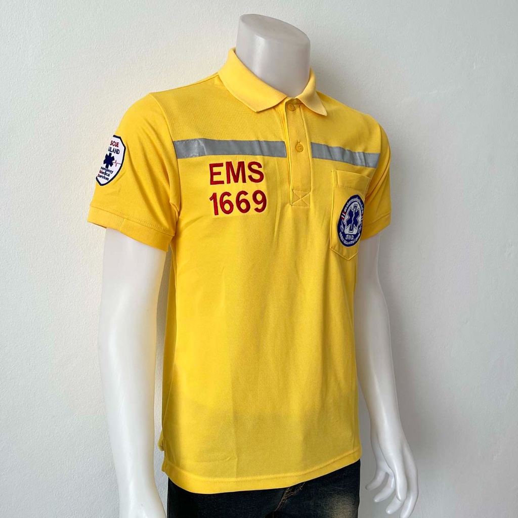 Duisui เสื้อปักEms 1669 สายด่วน สีดำ สีน้ำเงิน งานปักสวยมาก ปักหน้าอก ปักหลัง ปักแขน เนื้อผ้าดี ...