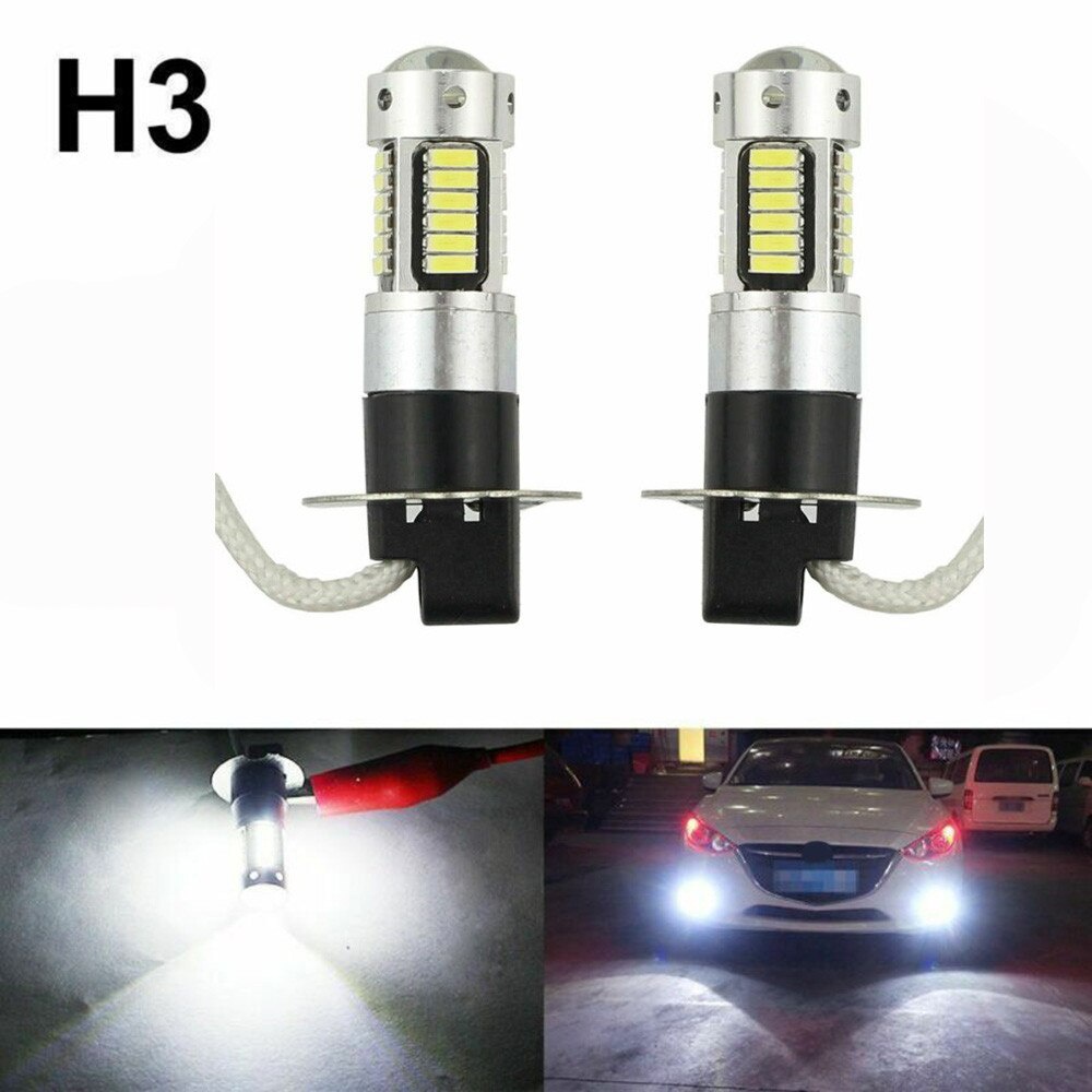หลอดไฟตัดหมอก H3 Led 1800LM H3 6000K 12V 24V สีขาว สําหรับรถยนต์ 2 ชิ้น ...