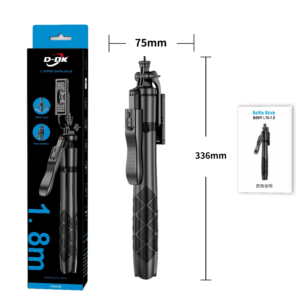 มาใหม่L16D PRO 1.8 เมตร มีไฟ LED!!!ใหม่ L16 ขาตั้งกล้องไม้เซลฟี่ไร้สาย 1.8m. พับได้มาพร้อมรีโมท ...