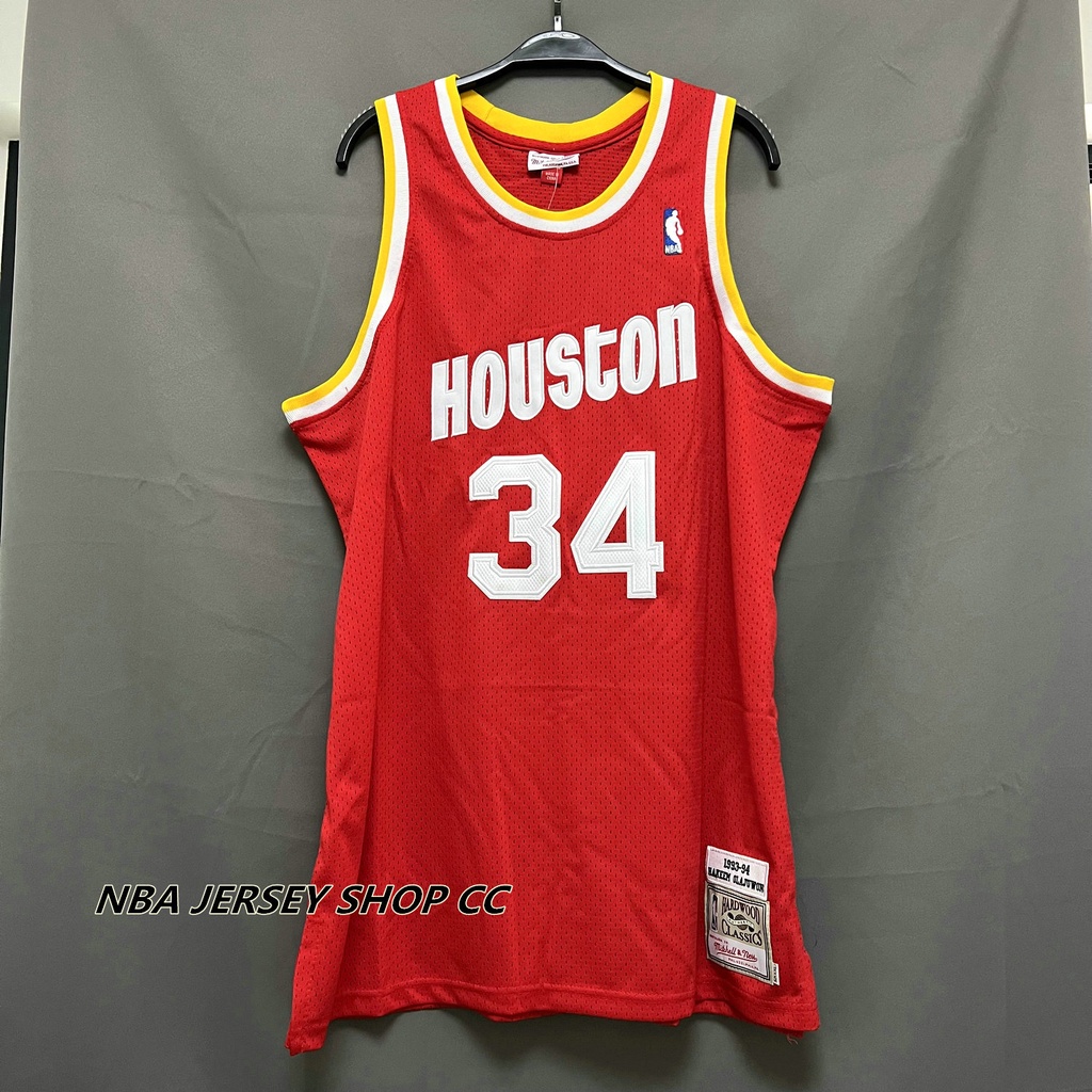 ใหม่ ของแท้ Nba 1993-94 Houston Rockets สําหรับผู้ชาย #34 เสื้อกีฬาแขน ...