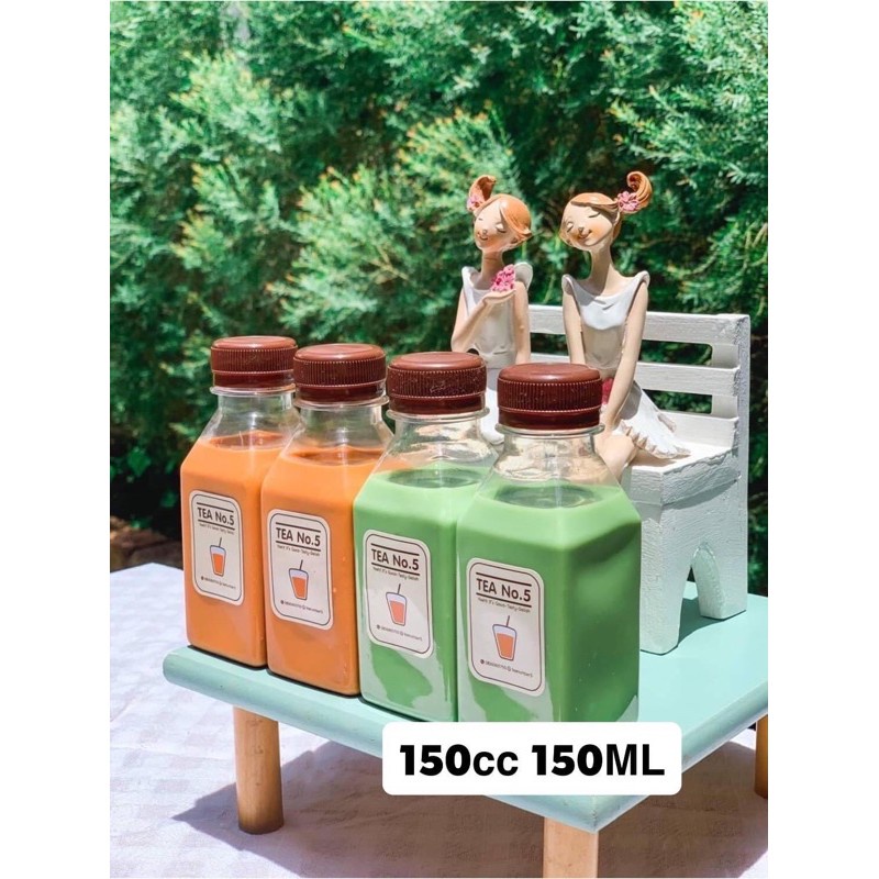 ขวดน้ำ ขวดพลาสติก PET 150cc ทรงเหลี่ยมใส พร้อมฝา | Shopee Thailand