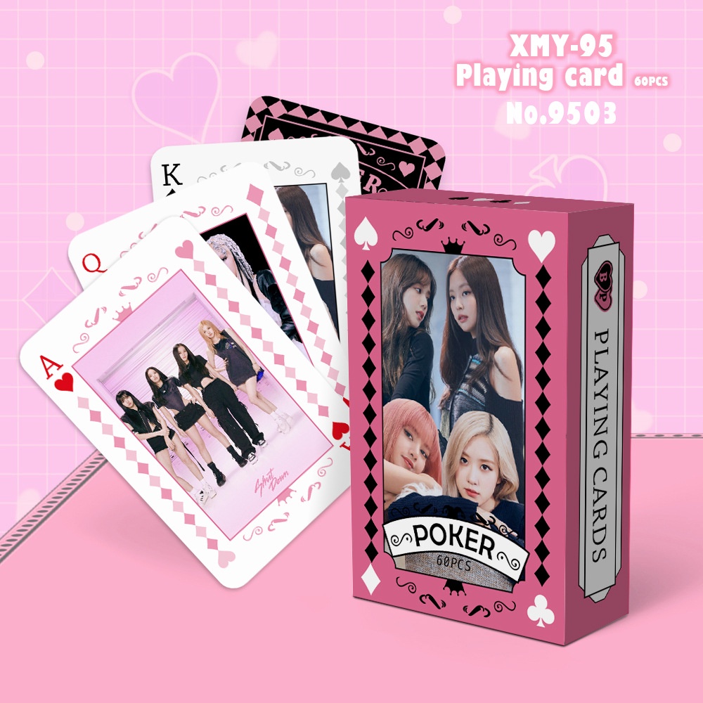 ไพ่โป๊กเกอร์ BALCK-PINK BT-s BP s Kpop 60 ชิ้น ต่อกล่อง | Shopee Thailand
