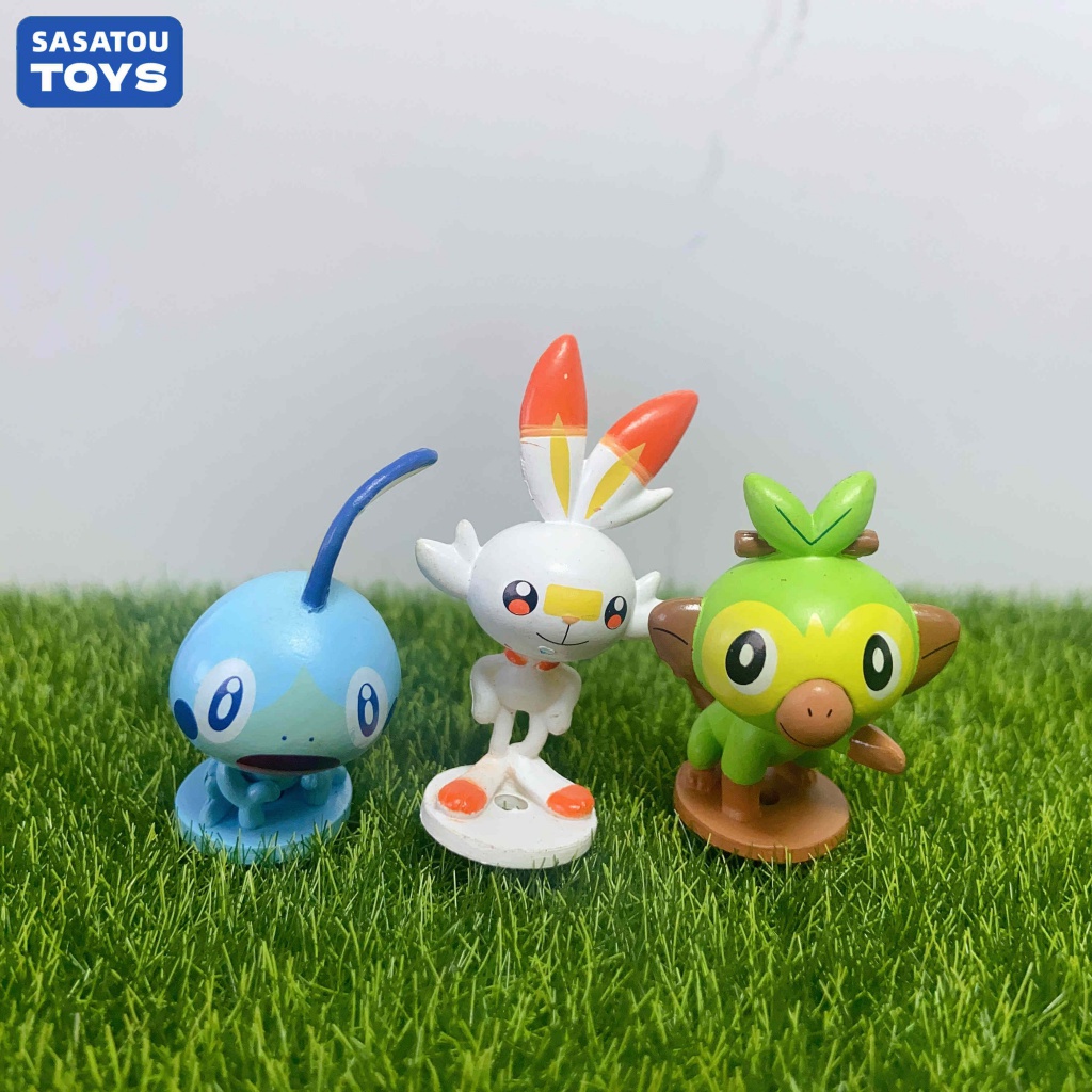 ของเล่นฟิกเกอร์ pokemon Scorbunny Raboot Cinderace Grookey Thwackey ...