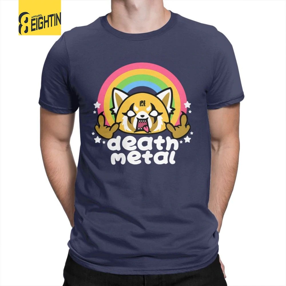 Death Metal Aggretsuko Agggressive Retsuko T เสื้อผ้าฝ้ายผู้ชายเครื่อง ...