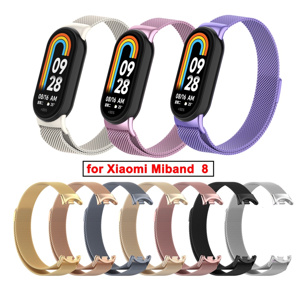 สายนาฬิกาข้อมือ สเตนเลส แม่เหล็ก สําหรับ Xiaomi Mi Band 8 9 Miband 8 9 | Shopee Thailand