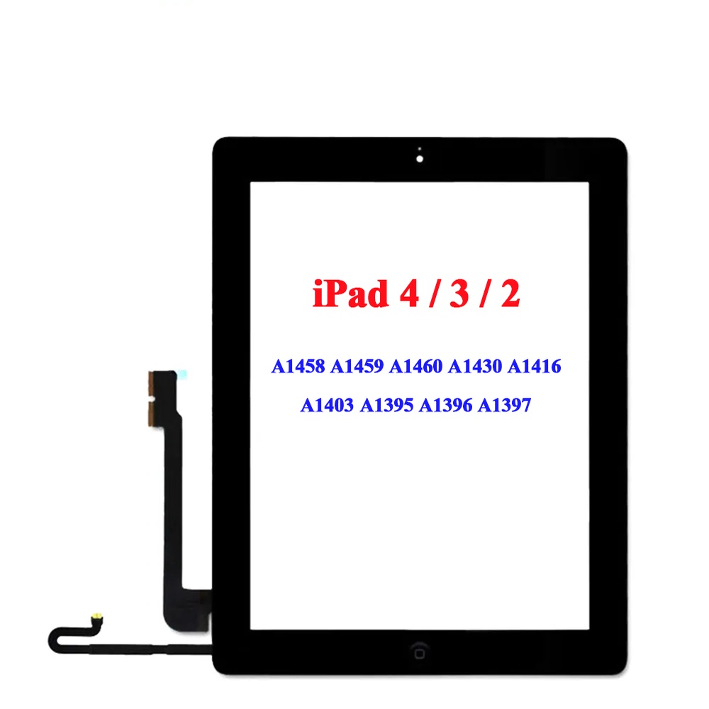 อะไหล่หน้าจอสัมผัสดิจิทัล พร้อมปุ่มกด สําหรับ iPad 4 3 2 A1458 A1459 ...