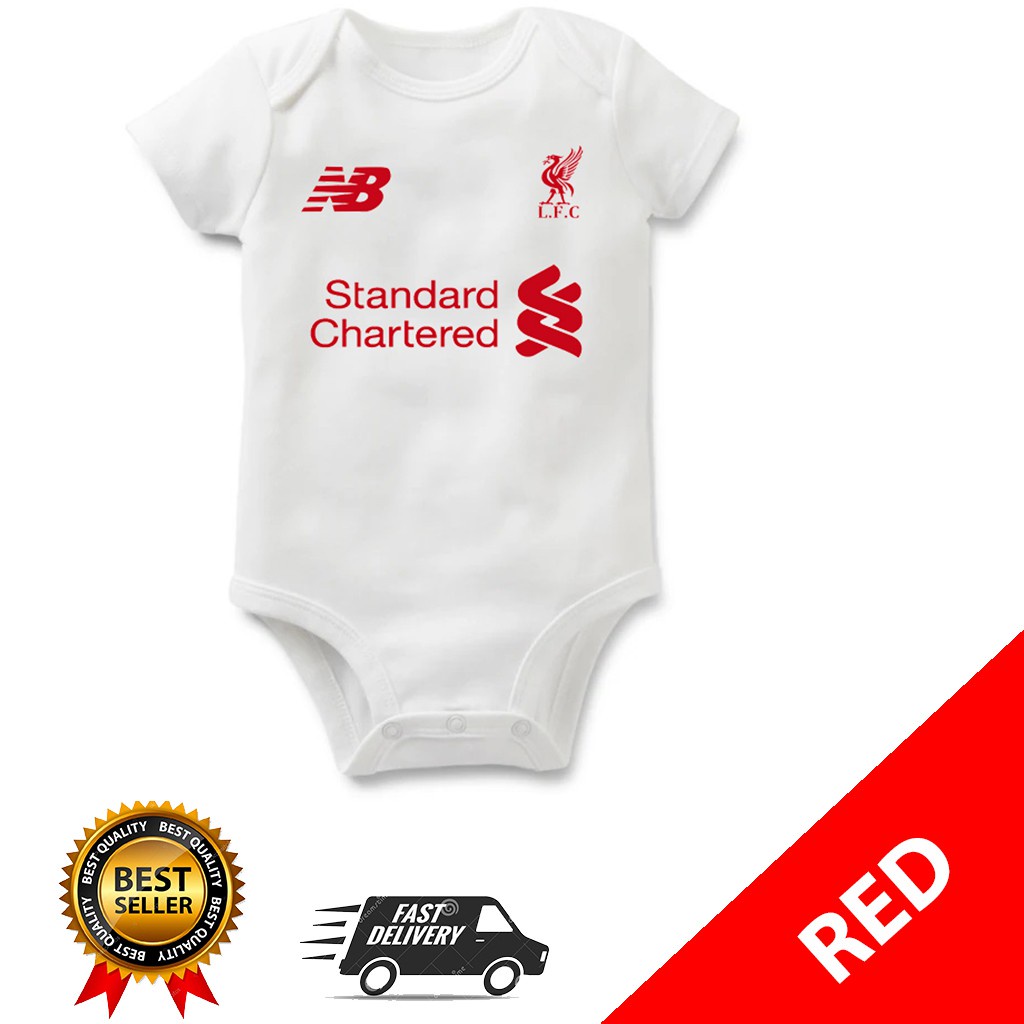 พร้อมส่ง ชุดรอมเปอร์ ผ้าฝ้าย 100% ลาย Liverpool NB สีขาว สําหรับเด็ก ...