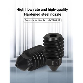 3D Parts Hardened Steel Nozzle High-temperature for Bambu Lab X1 X1C ...