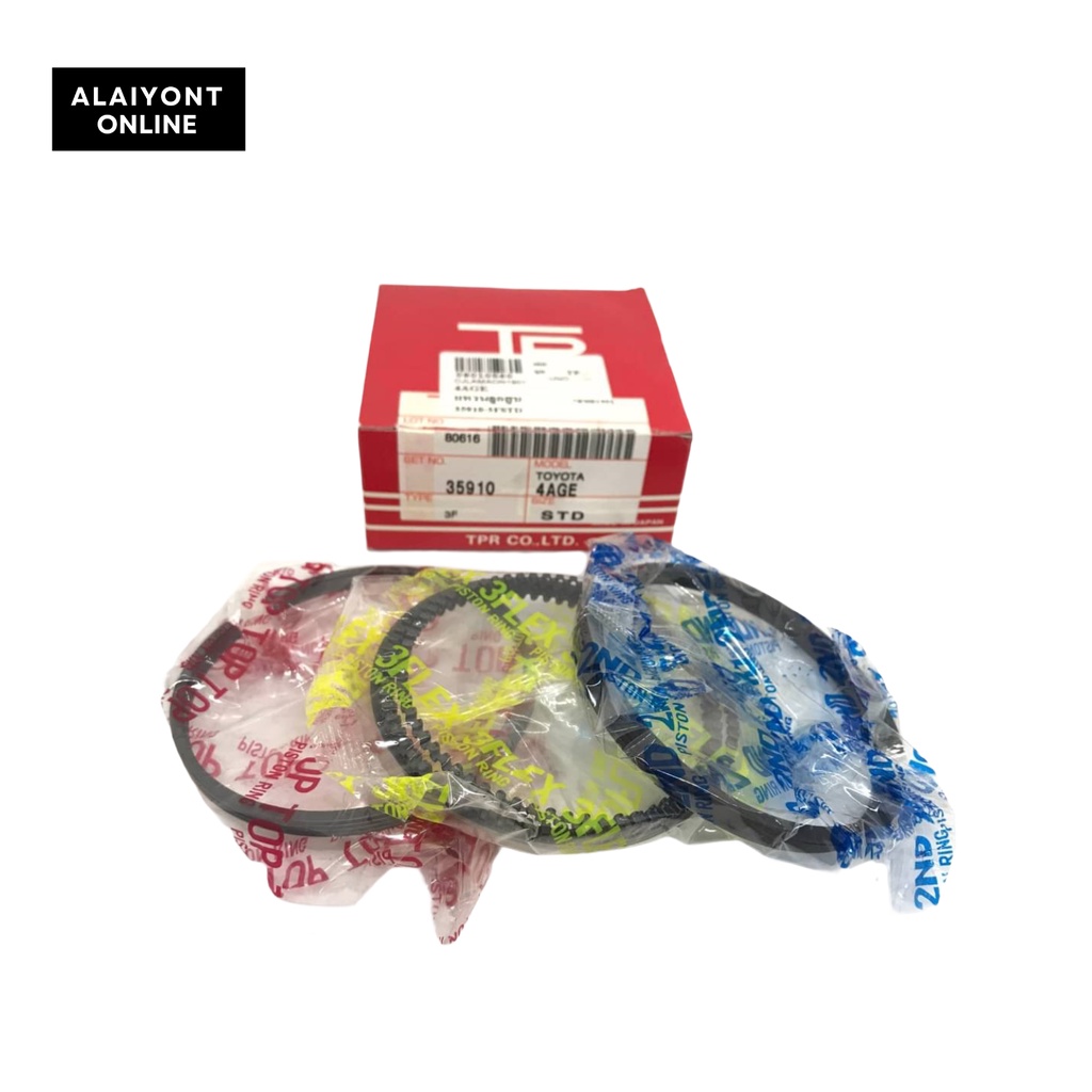 แหวนลูกสูบ TOYOTA 4AGE โตโยต้า เบอร์ 35910 ยี่ห้อ TP (เซตสี่สูบ ...