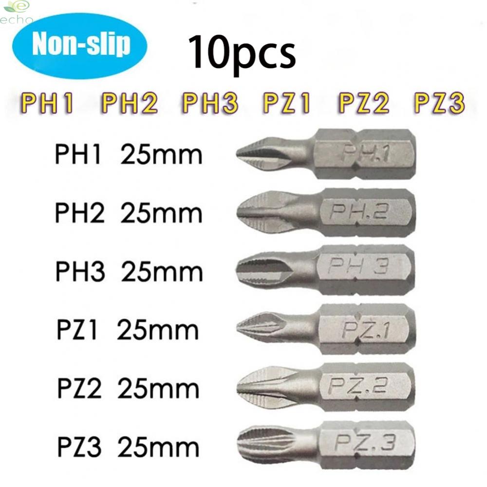 ไขควงไฟฟ้า PH ก้านหกเหลี่ยม กันลื่น PH1 PZ1 PH2 PZ2 PH3 PZ3 10 ชิ้น | Shopee Thailand