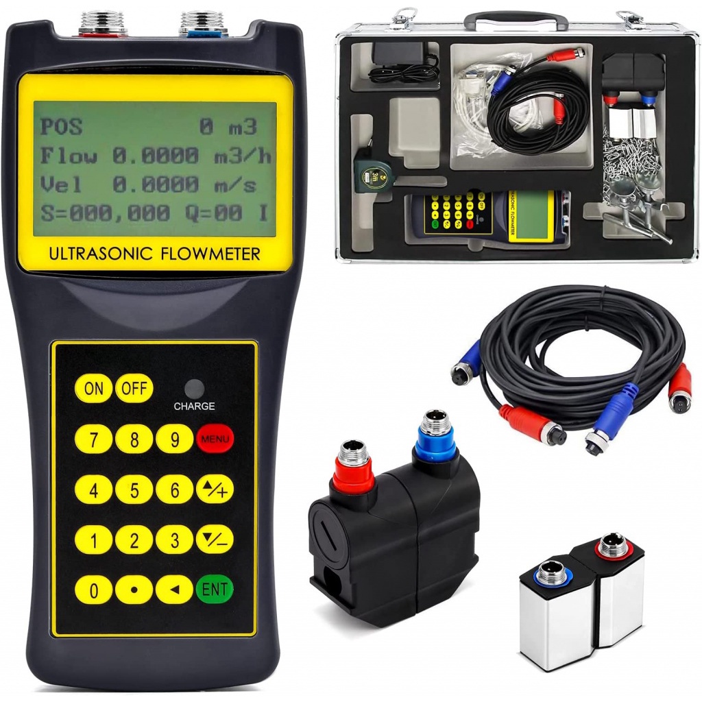 Ultrasonic Flowmeter Clamp on Liquid Flow Meter with S1+M2 Transducers ...