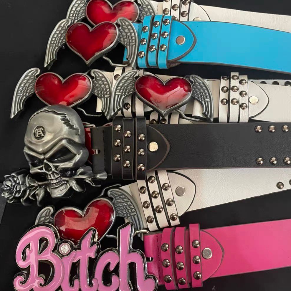 [Boys Belt] ใหม่ เข็มขัดหนัง PUNK PUNK สไตล์ฮิปฮอป สําหรับผู้ชาย ...