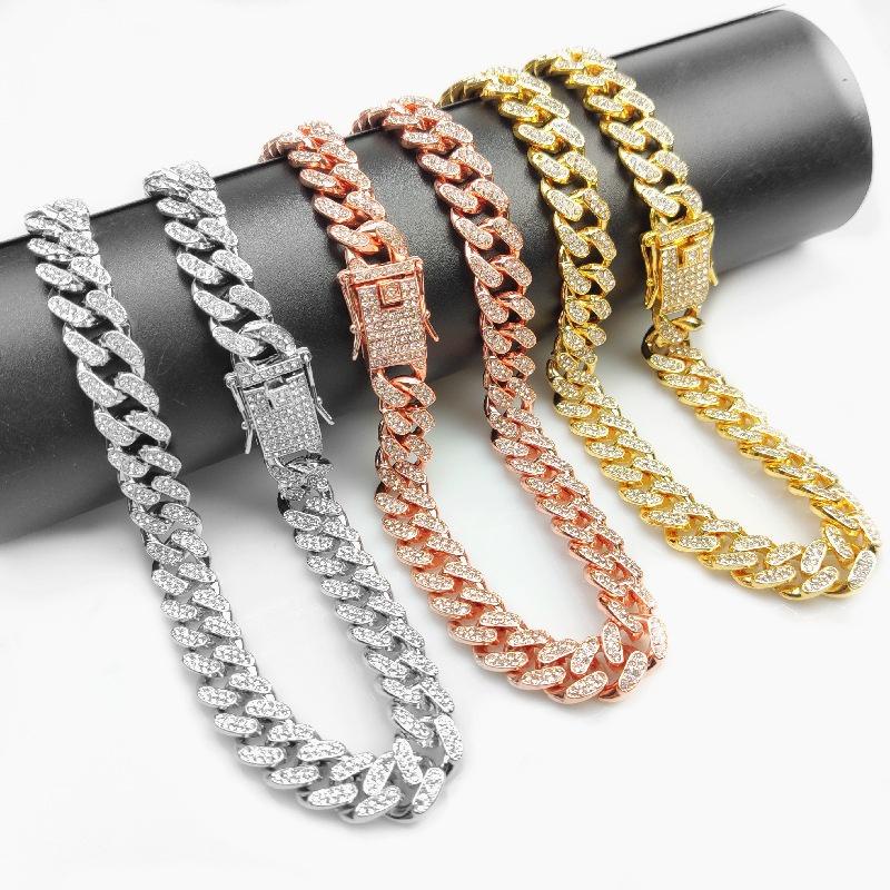Cuban Necklace Luxury Shiny Hip Hop Link Chain Fashion Women Men ...
