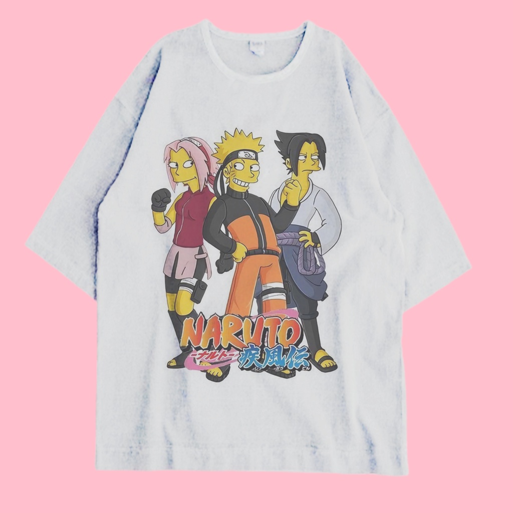 เสื้อยืดโอเวอร์ไซซ์ พิมพ์ลาย Naruto Meme Bart Simpson สไตล์วินเทจ ...