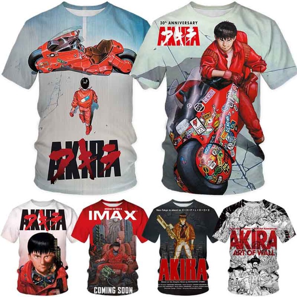 เสื้อยืดแขนสั้นลําลอง พิมพ์ลายอนิเมะ Akira 3 มิติ แฟชั่นสําหรับผู้ชาย | Shopee Thailand