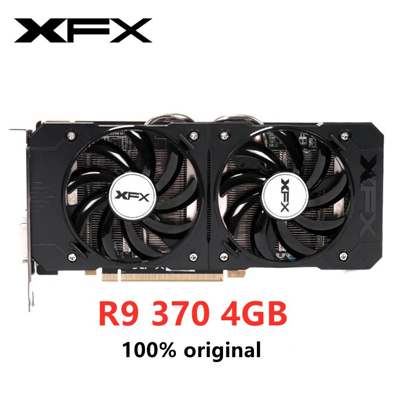 การ์ดจอ XFX R7 R9 370 4GB AMD Radeon R9 370X 380X 4GB GPU PCI-E 3LS2 JS6W สําหรับคอมพิวเตอร์ตั้ง ...