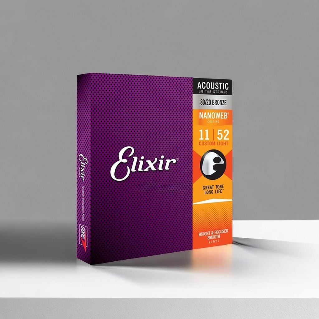 11027 Elixir สายกีตาร์อะคูสติก ทองแดง 80/20 NANOWEB® ฟิล์มครอบสาย ...