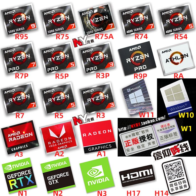 สติกเกอร์ฉลาก AMD Ryzen Ryzen R9 R7 R5 R3 5000 Series CPU สําหรับติดตก ...