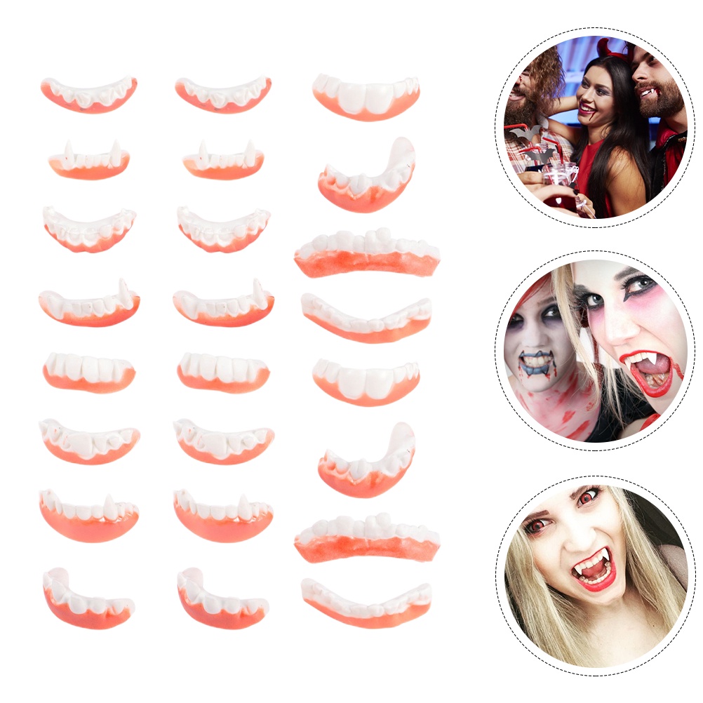 Teeth Halloween Dentures Gag Fake Funnycostume Cosplay Denture Props Party Toy Zombie Horrific ...