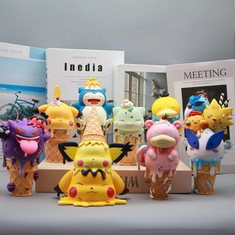 ฟิกเกอร์ อนิเมะ Pokemon Pikachu Ice Cream Snorlax Bulbasaur Psyduck ...