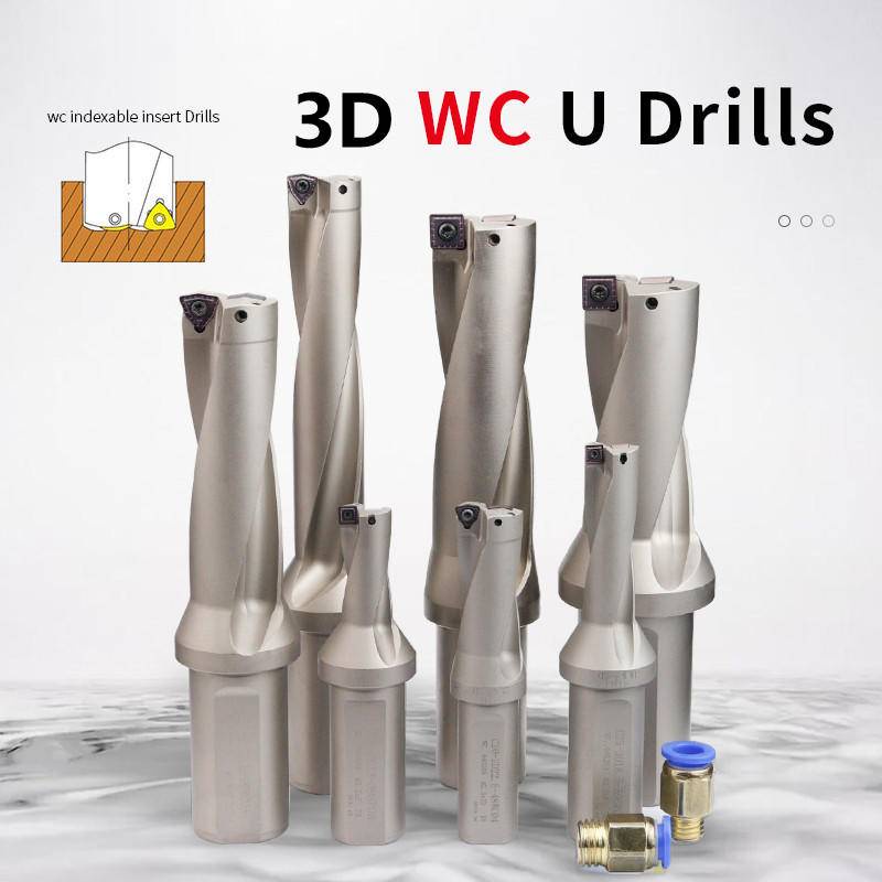 1pc 3D WC Series เจาะกัดโลหะเจาะกัด Inser เจาะ 14 มม.-40 มม.ความลึก Indexable U เจาะเครื่องจักร ...