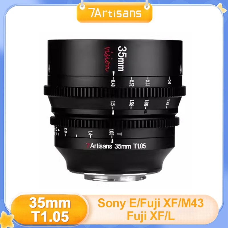 7artisans 35mm T1.05 APS-C Cine Manual Focus Large Aperture Lens สําหรับ Sony E Canon R RF Fuji ...