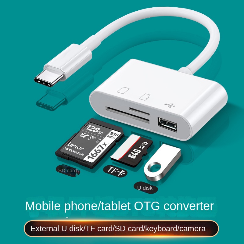 เครื่องอ่านการ์ด Type-c Android Phone อเนกประสงค์ OTG SD Card TF Card ...