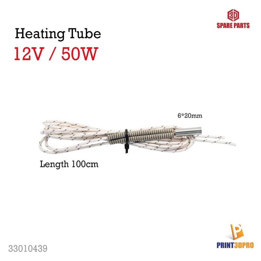 3D Printer Part Heating Tube 12V 50W Cable length 1m Cartridge heater ...
