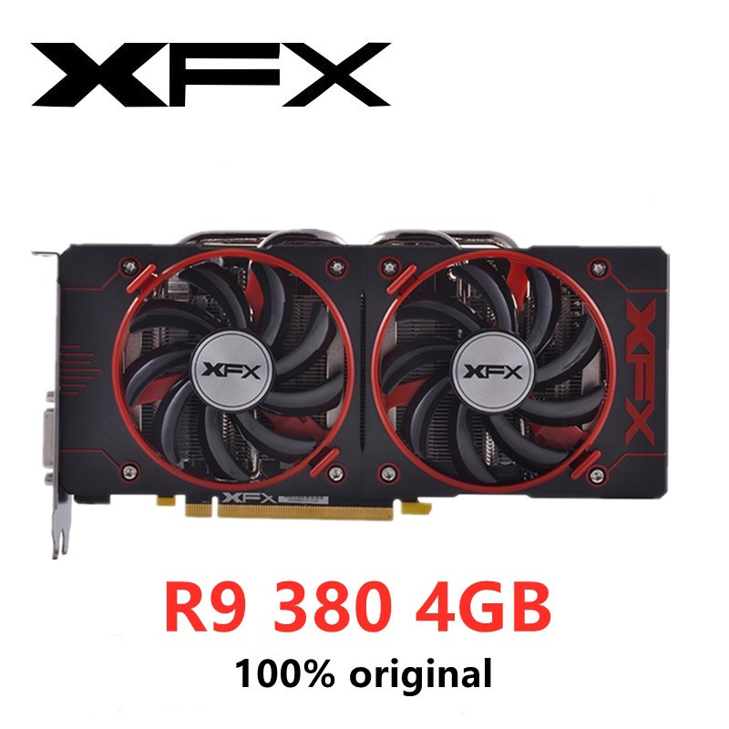 การ์ดจอ XFX R9 380 380X 4GB AMD GPU Radeon สําหรับคอมพิวเตอร์ตั้งโต๊ะ ...