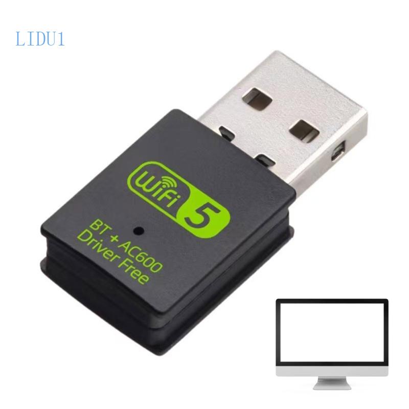 Lidu1 อะแดปเตอร์ไวไฟไร้สาย USB 600M BT+AC600 WLAN Dongle Dual-Band 2 4 ...