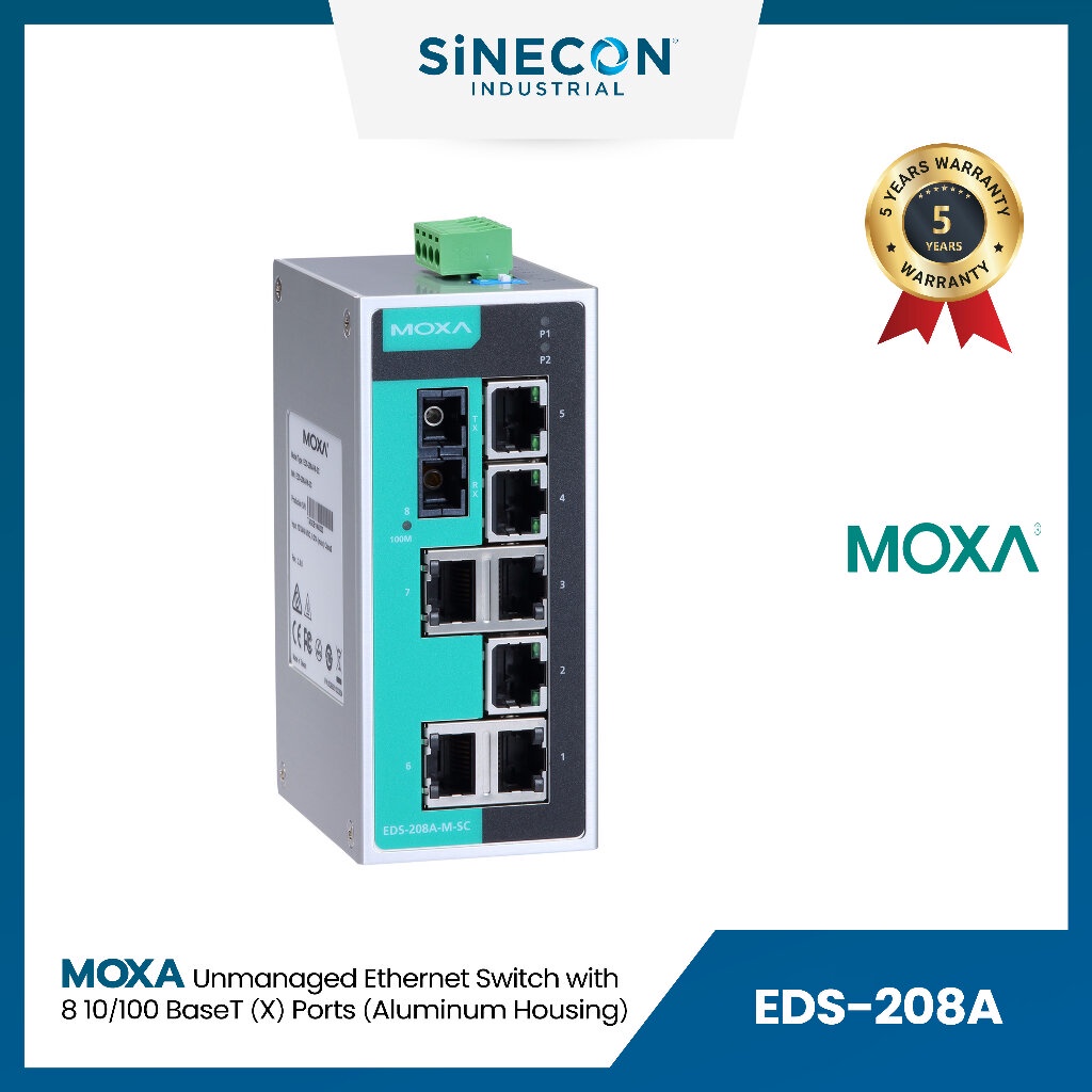 Moxa โมซ่า เน็ตเวิร์กสวิตช์ Unmanaged Ethernet switch with 8 10 ...