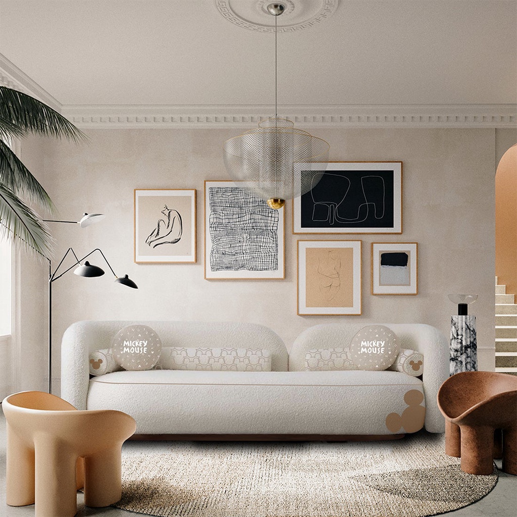 SB Design Square โซฟา 3 ที่นั่ง DISNEY รุ่น HOME สีครีม (210 x 73 x 86 ...