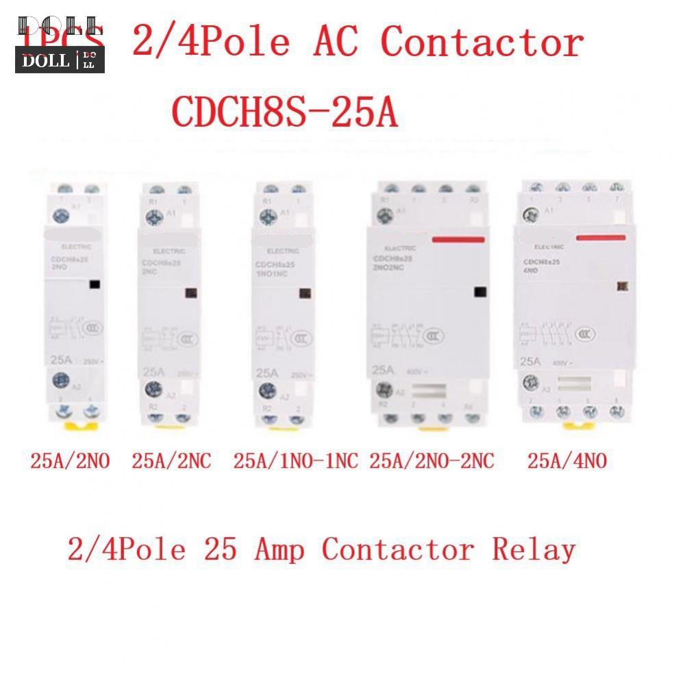 ⭐2023 ⭐2 Pole 4 Pole 25 Amp NO/NC/NO+NC AC Contactor Relay Normally ...