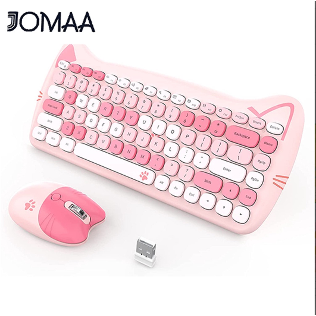 Mofii เมาส์คีย์บอร์ดไร้สาย 2.4GHz หลากสี สไตล์เรโทร สําหรับ Windows PC ...
