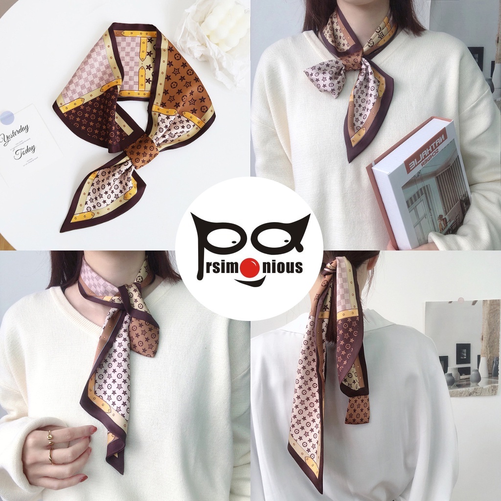 Parsimonious ผ้าพันคอ ผ้าเรยอน ขนาดเล็ก ยาว เรียบง่าย อเนกประสงค์ ...