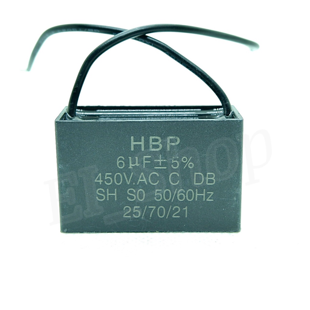 Capacitor CBB61 1.5 uf1.8uf 2uf 2.5uf 3uf 3.5 uf 4 uf 5 uf/ 450V รุ่นมีสายไฟ HBP คาปา ...