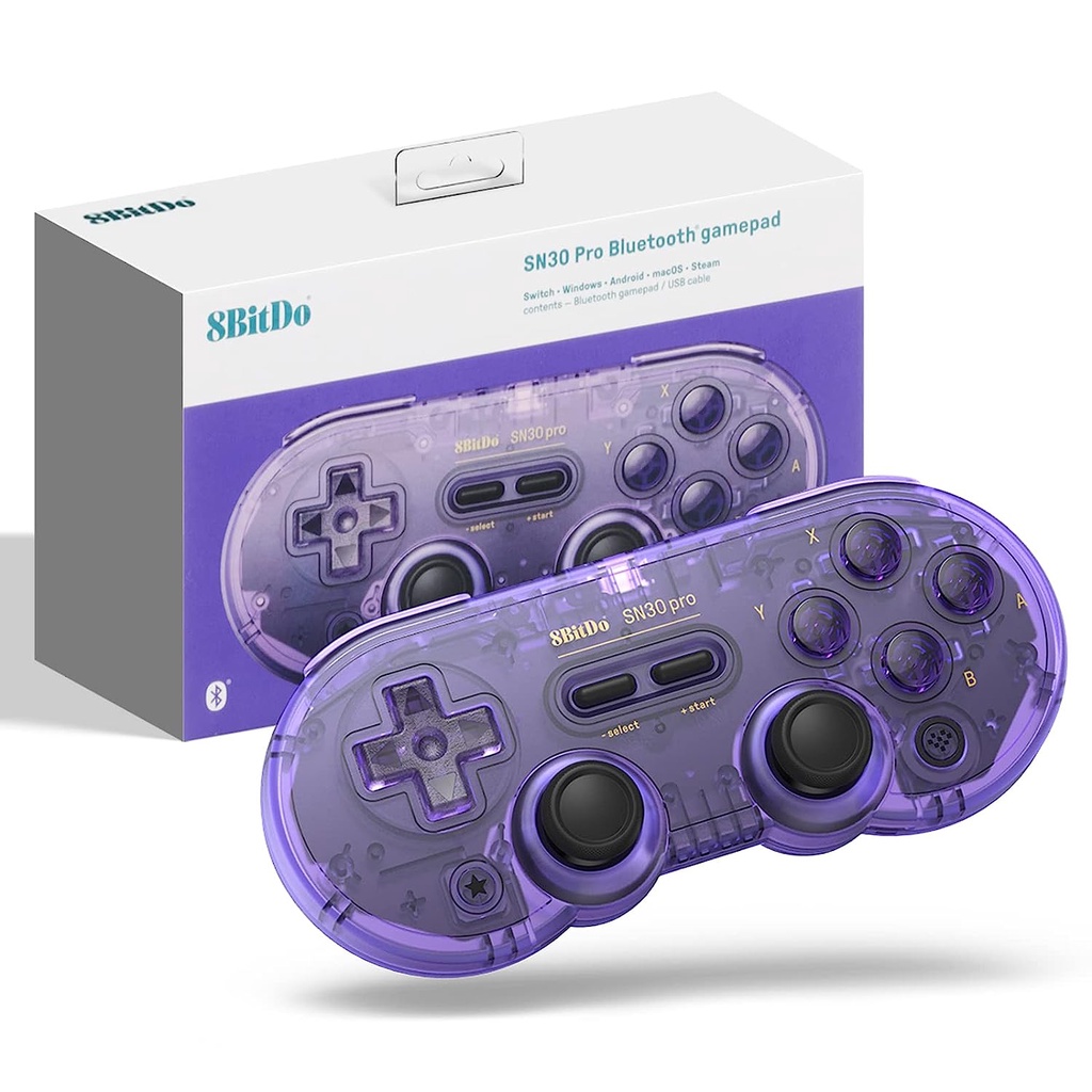 8bitdo SN30 Pro ใหม่ จอยเกมบลูทูธไร้สาย สีเขียว สีม่วง สําหรับ Nintendo ...