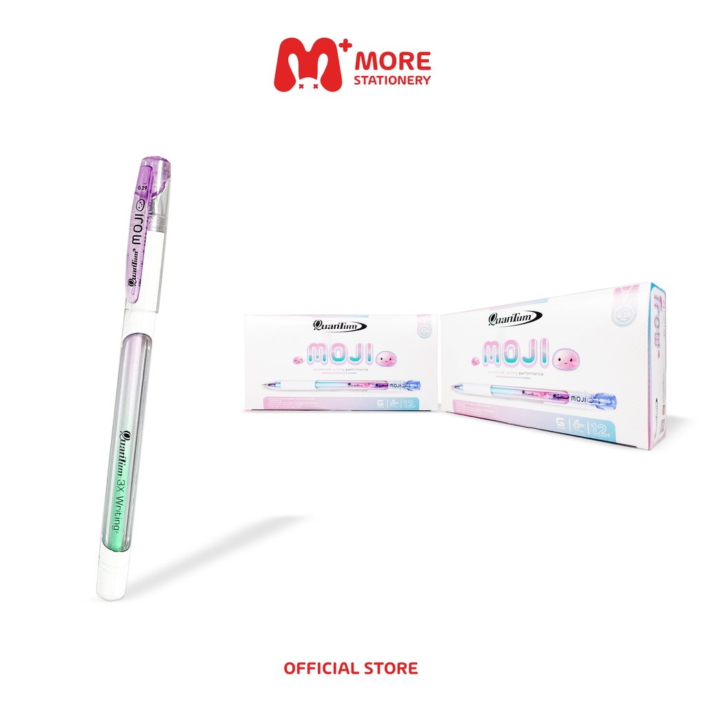 Quantum (ควอนตัม) ปากกาลูกลื่น ขนาด 0.29mm. รุ่น Moji โมจิ (กล่อง 12 ด้าม) | Shopee Thailand