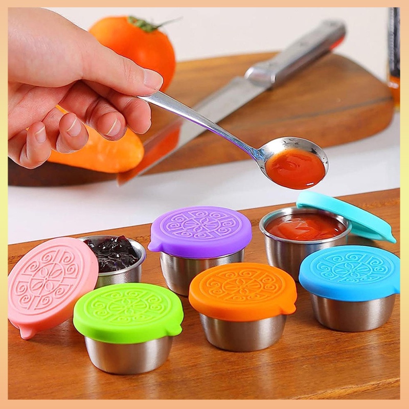 ถ้วยซอสมะเขือเทศ มัสตาร์ด สเตนเลส 304 ทรงกลม แบบพกพา สไตล์ตะวันตก ...