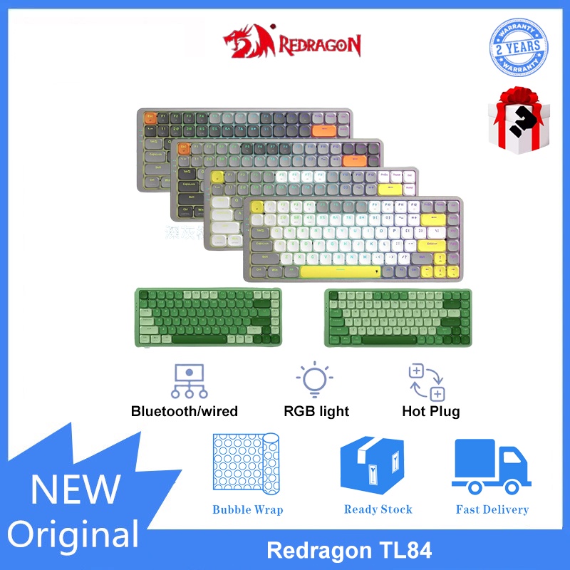Redragon TL84-B คีย์บอร์ดเมคคานิคอล มีสาย RGB มีไฟแบ็คไลท์ | Shopee Thailand