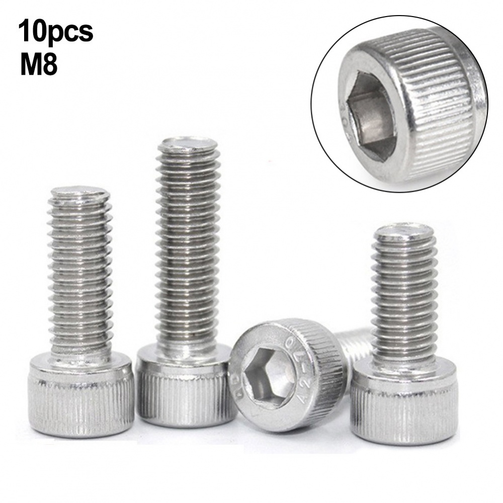 【COLORFUL】10x Hexagon Socket M8 Bolt And Nut 304 Stainless Steel ...