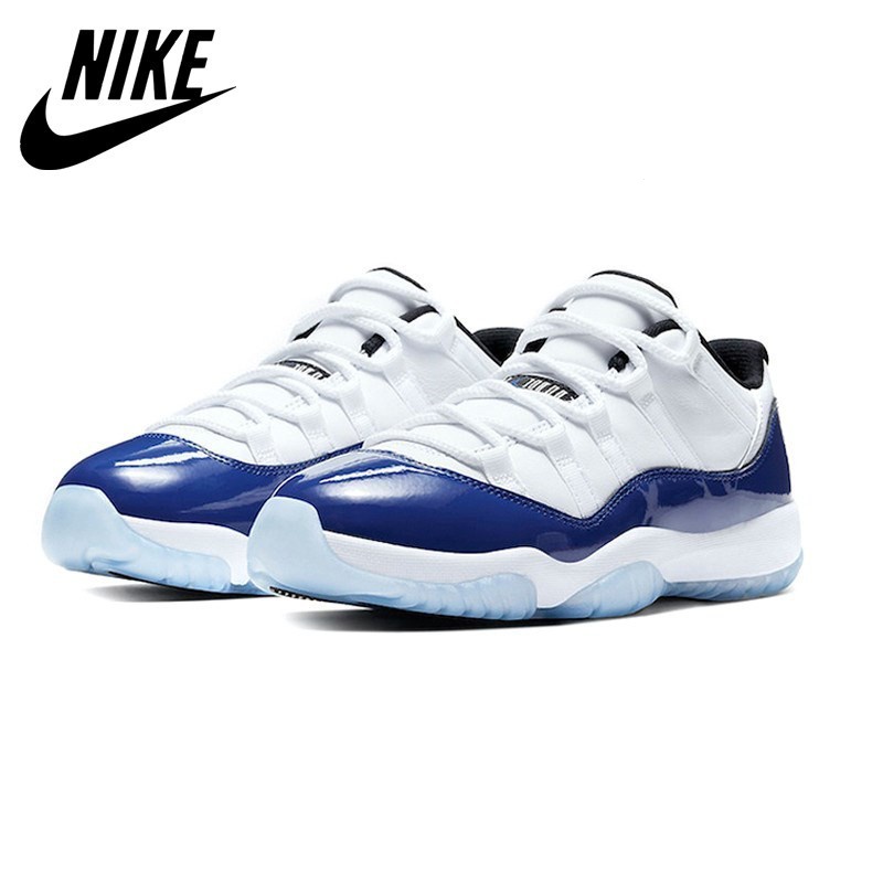 Nike Air Jordan11 AJ11 รองเท้าผ้าใบ ลําลอง สีขาว สีฟ้า ทนต่อการเสียดสี NRTX | Shopee Thailand